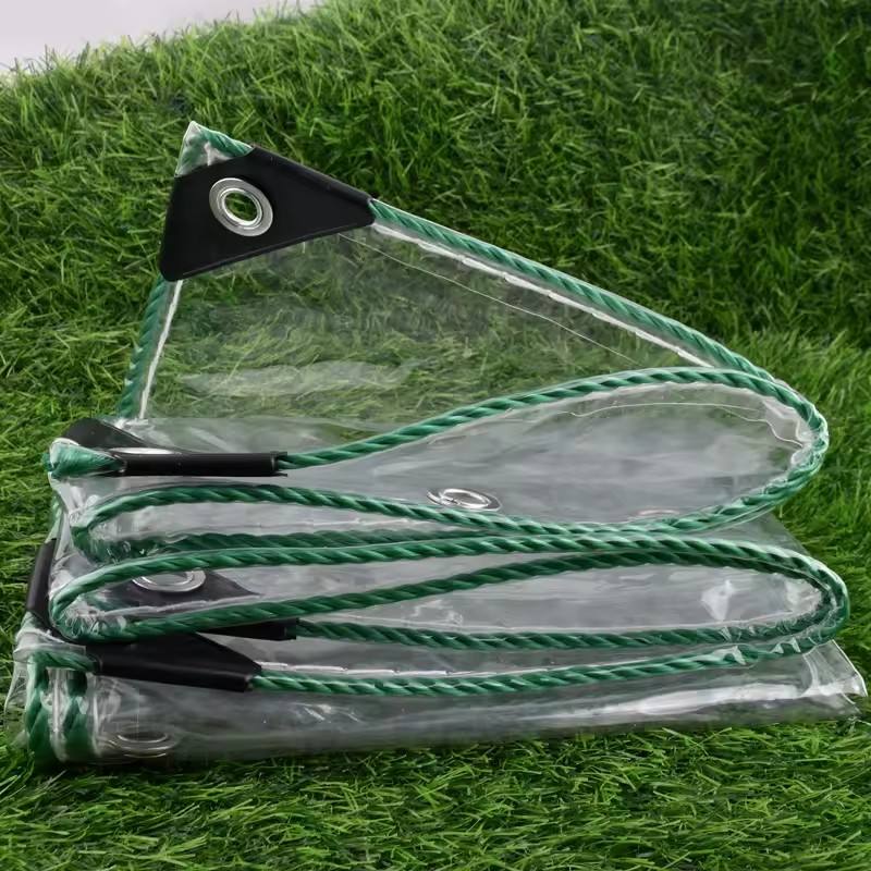 0.35mm Thick Transparent Polyester Knitted Tarpaulin Balcony Windows ...