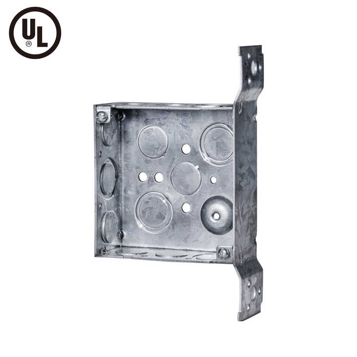 US Style 4 in Square Welded 1-1/2 in Deep Metal Electrical Stud Box ...