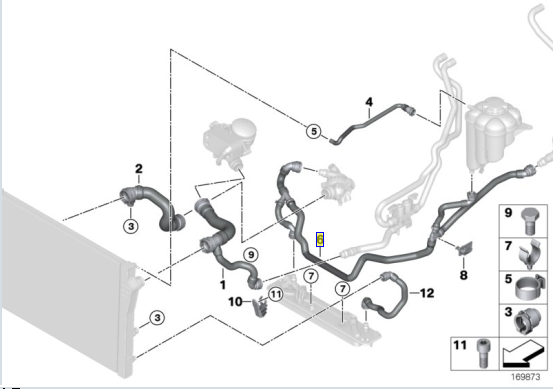 ForBMWCar Maintenance Cooling Water Pipes Coolant Hose 17127576371 1712 ...