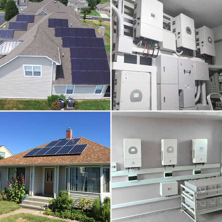 One Stop 10KW 12KW Home Hybrid Solar Energy System Growatt Deye Full ...