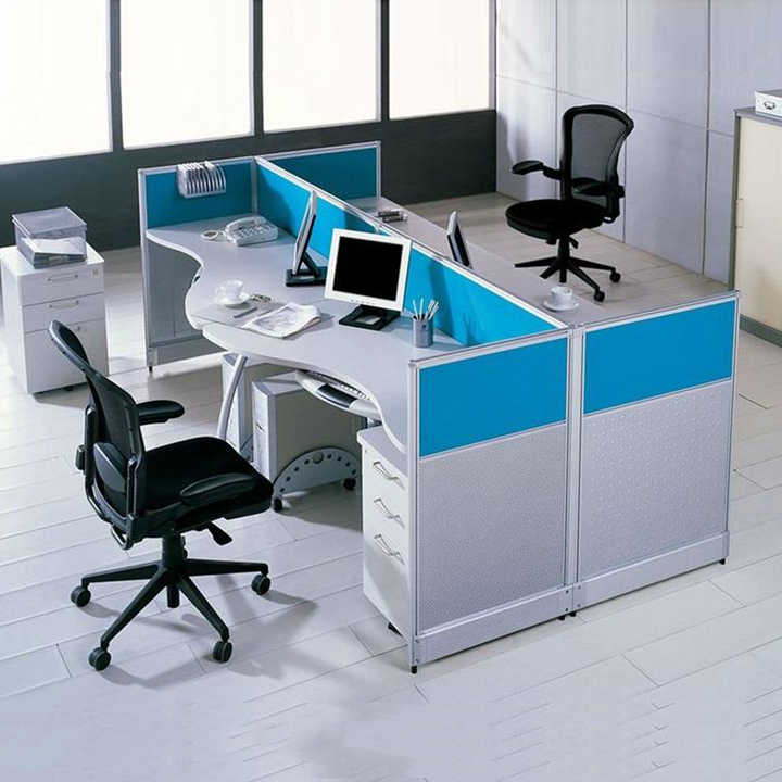 Office Workstation Furniture l Shape 4 Person Office Desk Cubicle ...