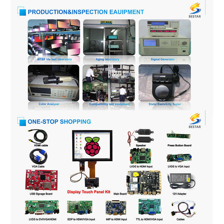 Bestar LVDS to TFT LCD Display Controller Board Module 1920x1080, LED ...