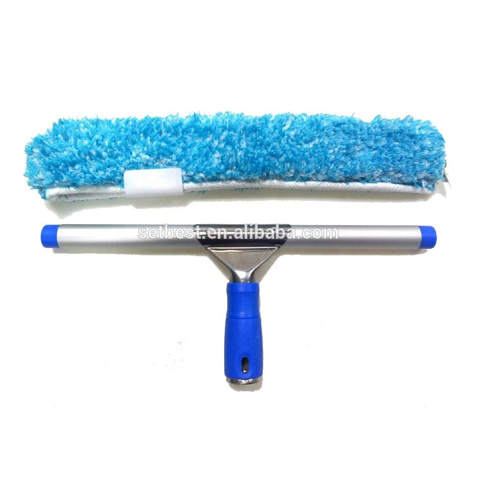 T-Bar Floor Squeegee with Plastic Handle Microfiber Refill Eco-Friendly ...