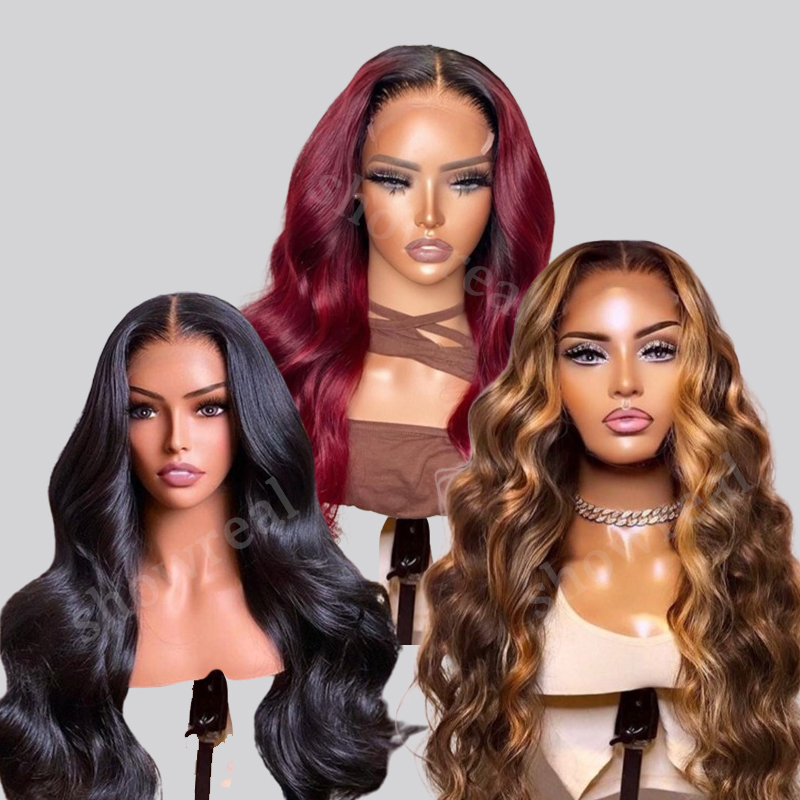 Wholesale Brown Body Wave Wigs Human Hair Lace Front HD Swiss Lace Wig ...