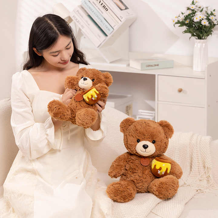 Custom Plush Bear Honeypot Soft Cotton Stuffed Animal Bedtime Toy with ...