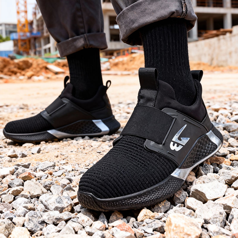 Steel Toe Mesh Upper Work Boots with Rubber Outsole and for Midsole ...