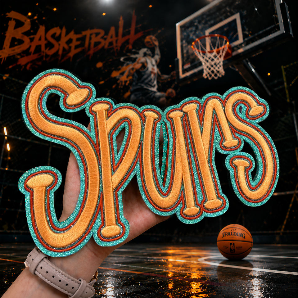10 Inch Custom Spurs Sequin Patches Large Sports Fiesta 3D Puff Letter ...