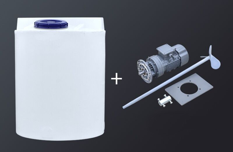 200L Poly Plastic Liquid Storage Mixing Tank with Agitator for Chemical ...