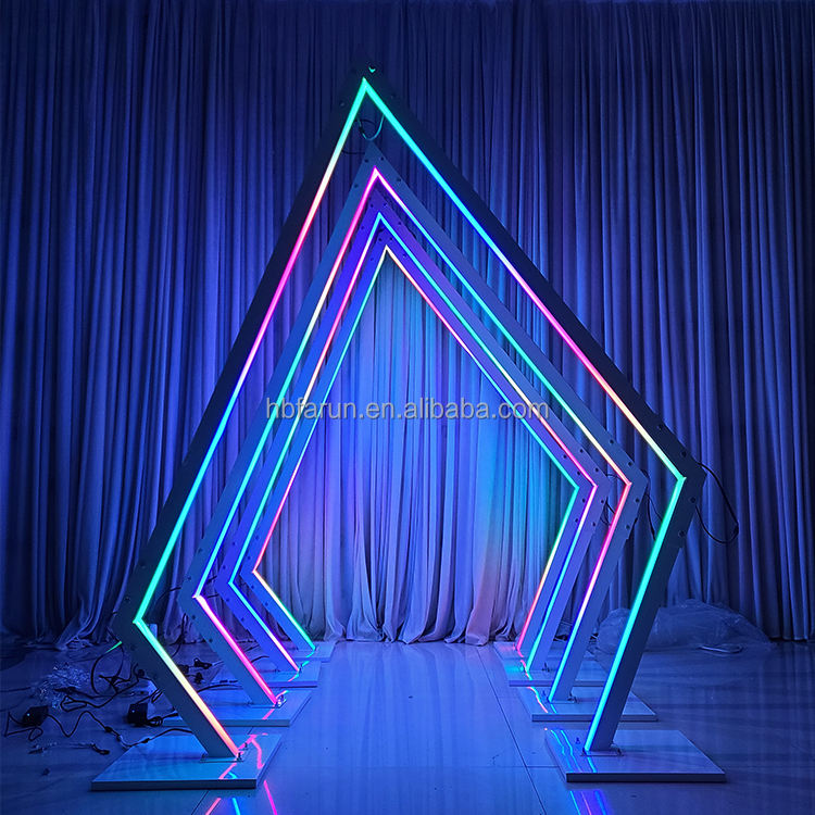 Wedding LED Light up Arch RGB Color Changing Time Tunnel Arch Light ...