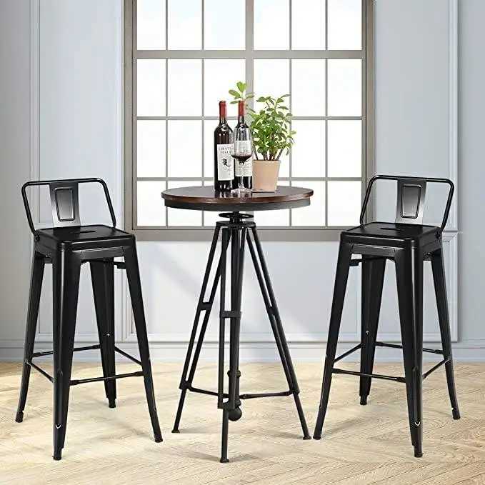 Heavy Duty Steel Industrial Stackable Metal High Leg Bar Chair Kitchen ...