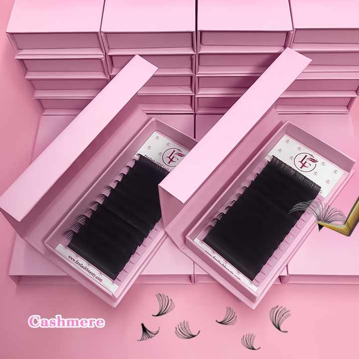 Cashmere Matte Black Fluffy Volume Silk Velvet Lashes Trays Faux Mink Cashmere Eyelash ...