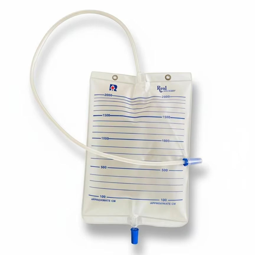 2000ml Disposable Urine Collection Bag with Push Pull Bottom Outlet ...
