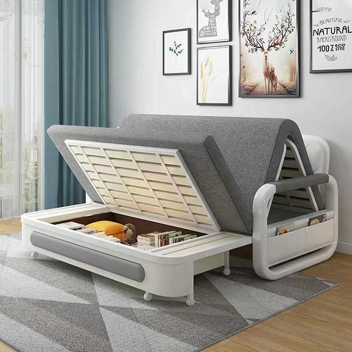 HANYEE Foldable Sofa Bed - Modern Metal Fabric Futon OEM | Wholesale