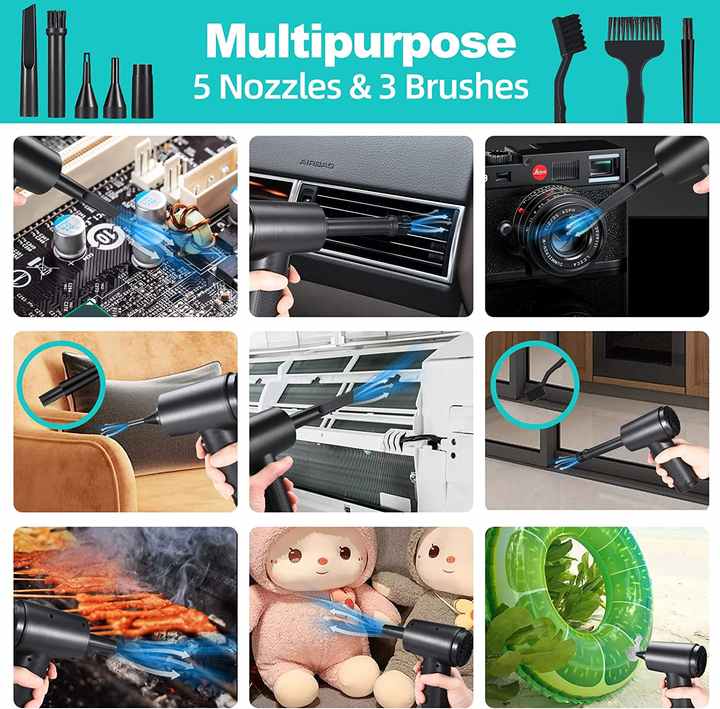 Rechargeable Portable Electric air duster Computer Keyboard Cleaning ...