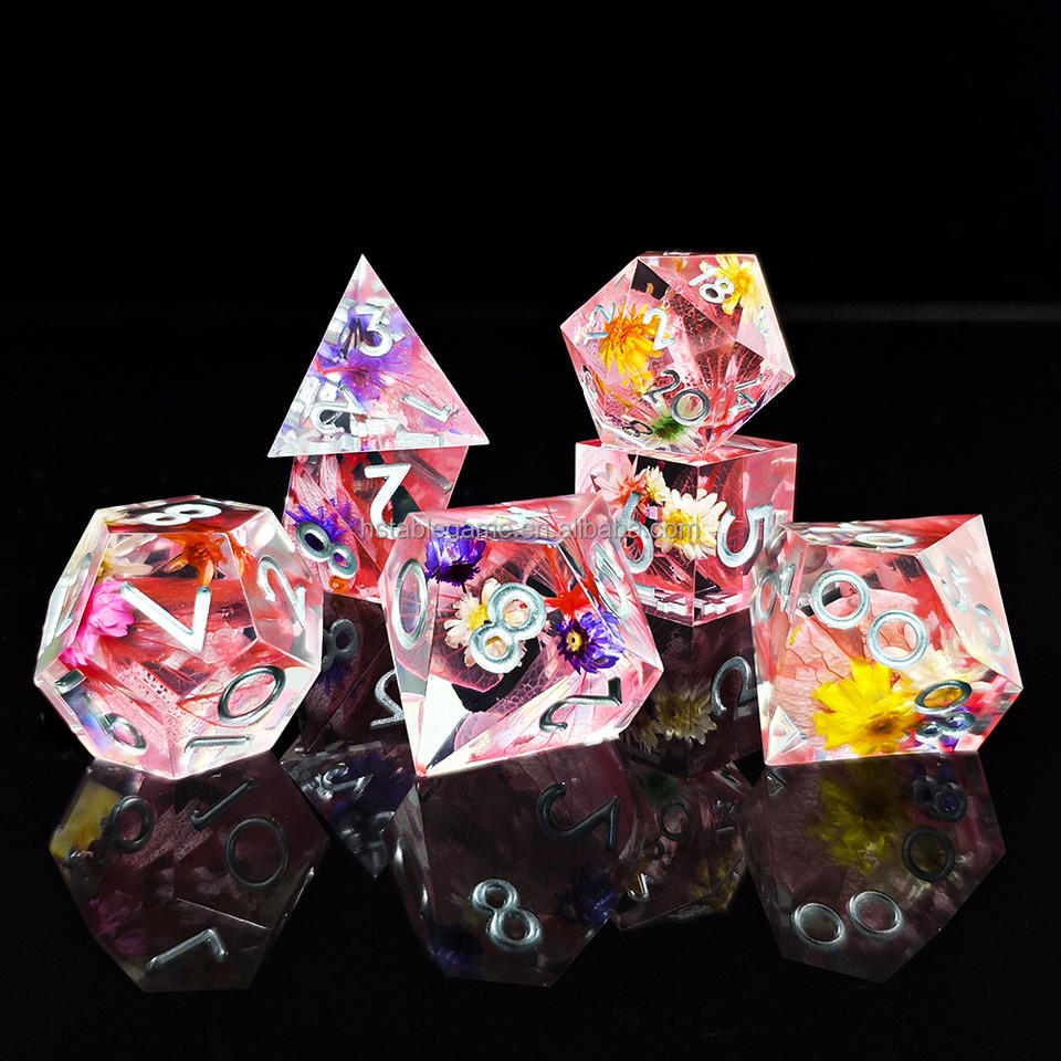 HS DICE DND RPG TRPG Polyhedral Resin Dice Set 7-Piece Eco-Friendly ...