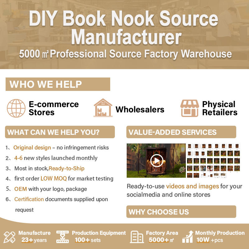Wholesale Mini Dollhouse Book Nook Kit a 3D Puzzle and Assembled ...