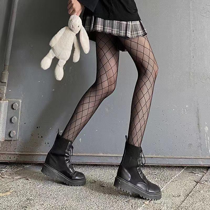 Customized Patterned Fishnet Tights - Black Net Stockings