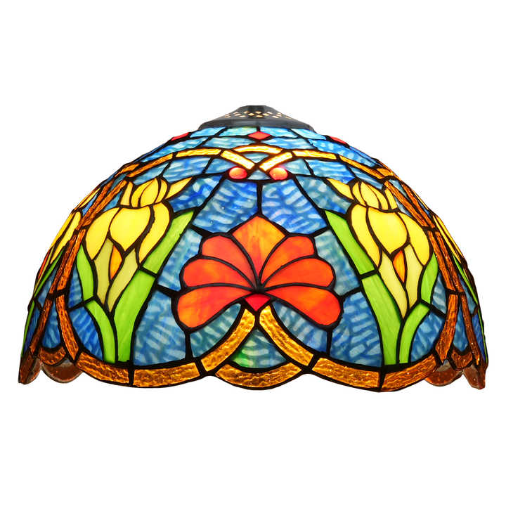 Tiffany Lamp Shade Replacement - 12 Inches Blue Lotus Flower