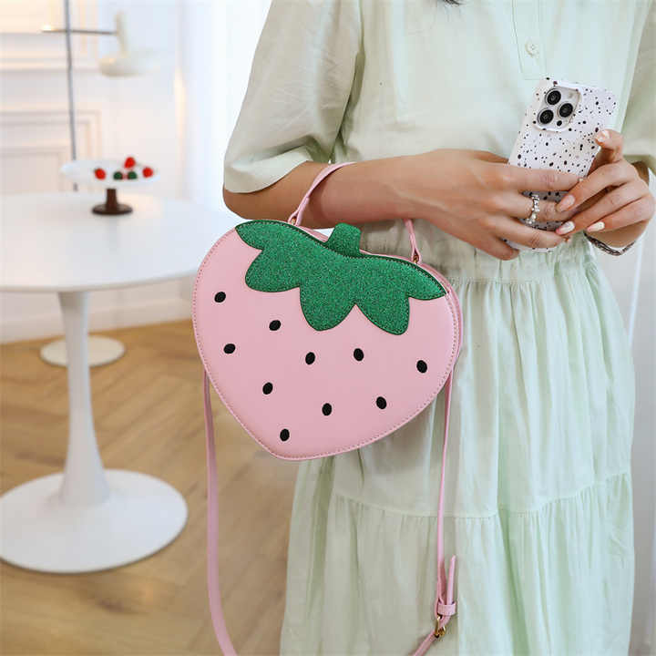 Custom Novelty Cute Strawberry Shaped Handbag Hot Selling Ladies ...