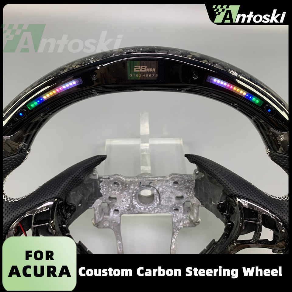 Carbon Fiber Leather Steering Wheel for Acura TL 2007-2008 with LED ...