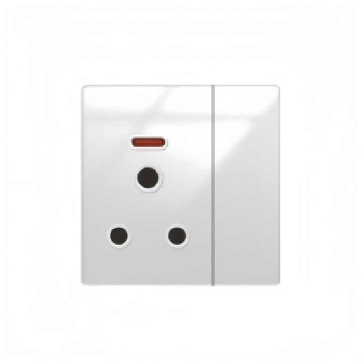 UK 16A Plastic Plug LED Indicator Light Wall Switch Socket Electrical ...