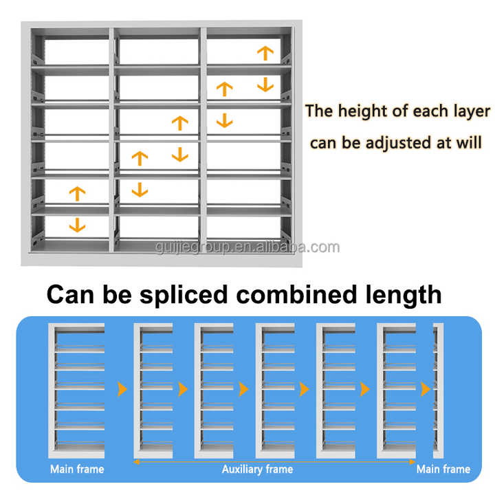 Steel Bookshelf in Custom Bookshelf Modern Library Furniture Commercial ...