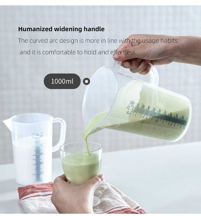 SHIMOYAMA Clear Plastic Measuring Beaker Cup Set for Cooking