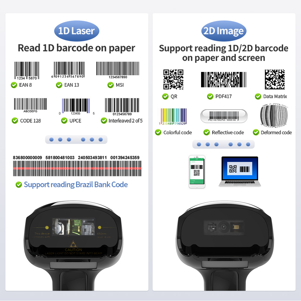 Reliable qr code scanner usb 2d barcode reader qr barcode scanner usb ...