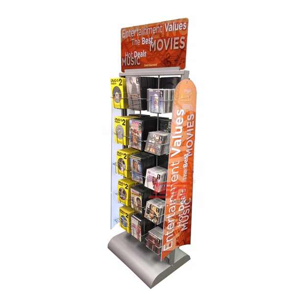 Retail Store Promotion DVD CD Round MDF Wooden Display Stand