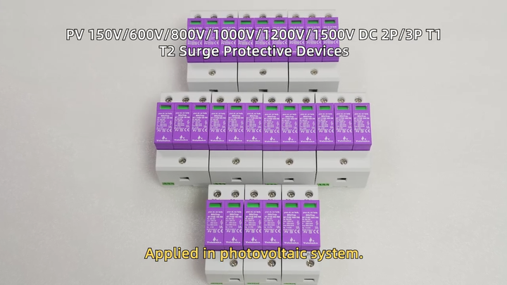Telebahn DC SPD T2 150V/600V/1000V/1200V 3-Pole Solar Surge Protector ...