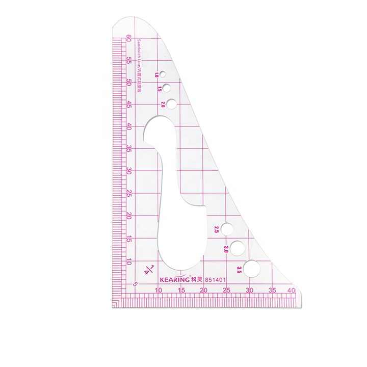 Kearing Transparent Flexible PlasticTriangle Scale Ruler 1:4 with Micro ...