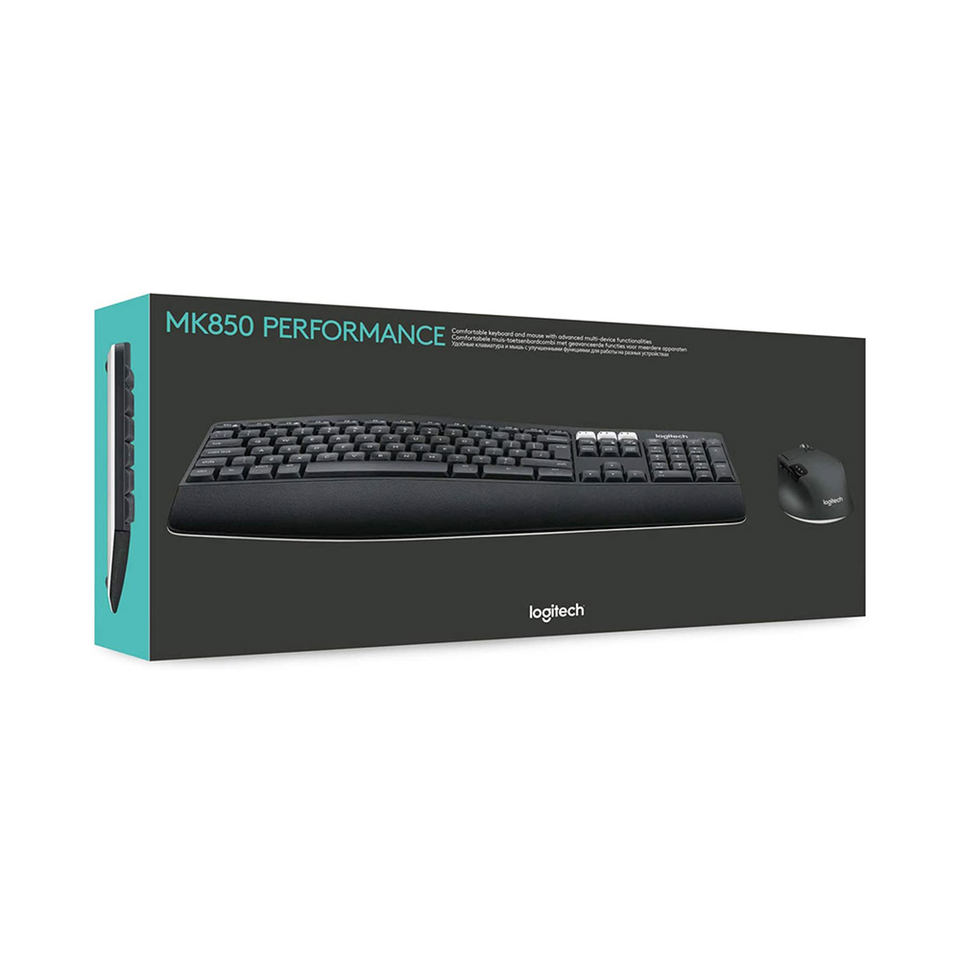 Logitech MK850 LED Backlit Ergonomic Wireless Keyboard and Mouse Combo ...