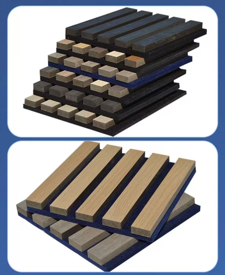 Modern Slat Acoustic Wall Panels MDF Soundproofing Boards PVC / Tech ...