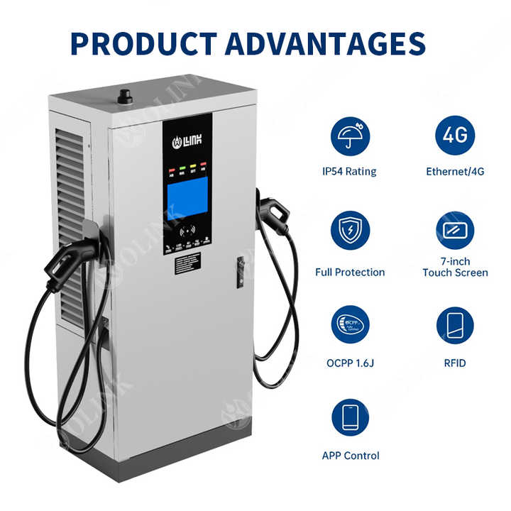 Olink High Quality Ev Charger Station Commercial Double Gun GBT 120-180KW DC Fast Floor Mounted ...