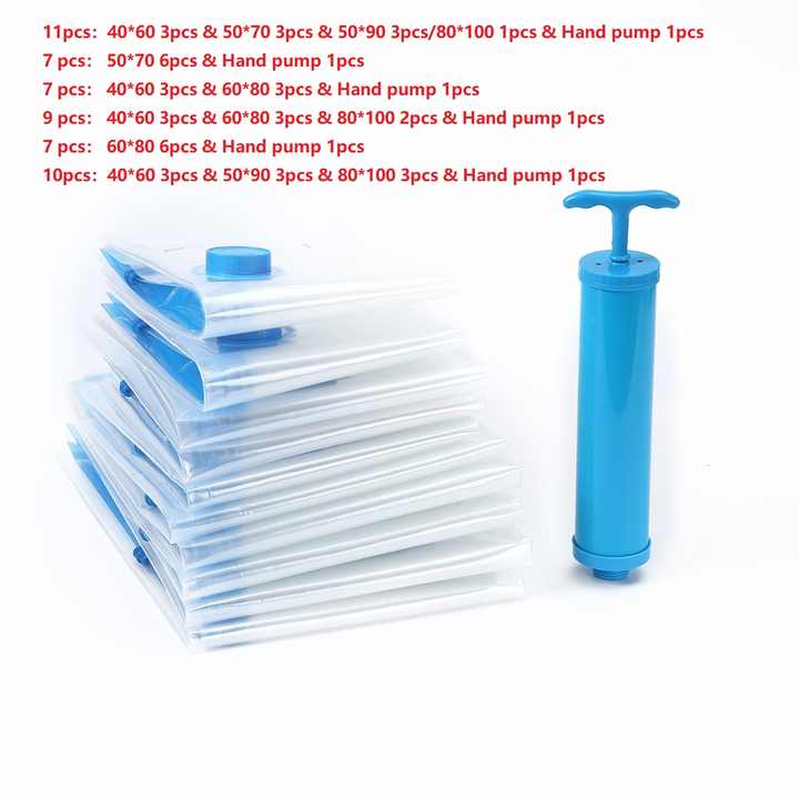 Plastic Space Saver Hand Pump Vacuum Compression Storage Bags for ...