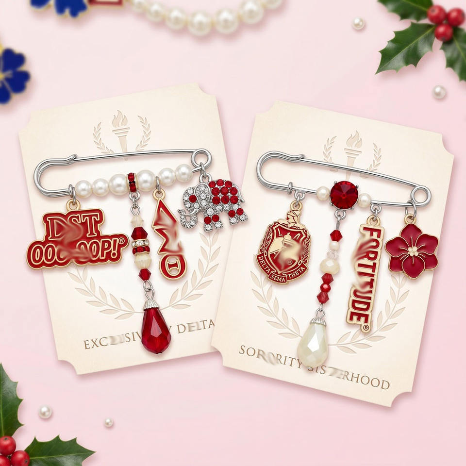 Zinc Alloy Enamel Crafted Greek Letter Red White Inspired Style ...