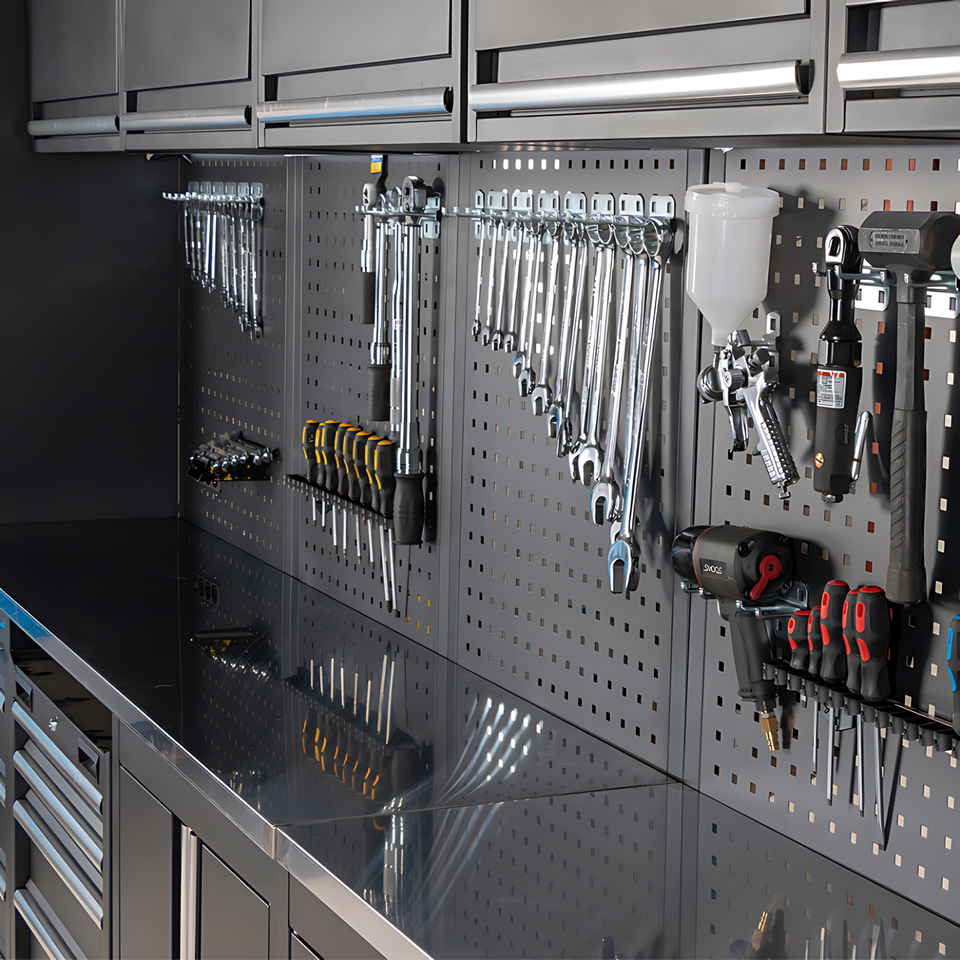 Modular Heavy-Duty Steel Garage Workstation - Customizable