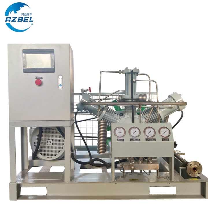 AZBEL Nitrogen Oxygen Argon Compressor 200m³/h 55bar Gas Booster High Pressure Water Cooling ...
