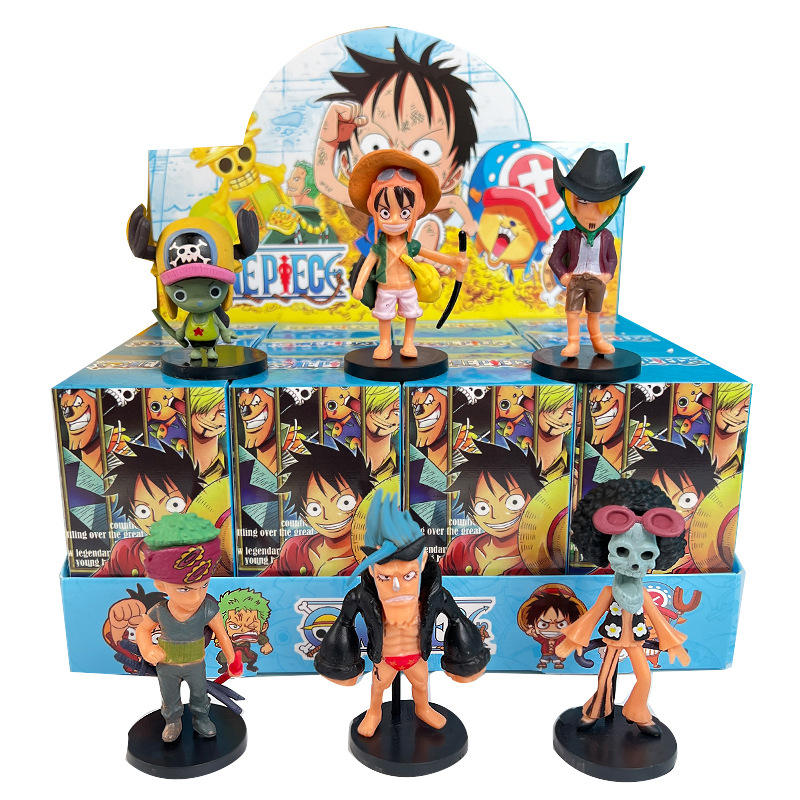 Anime Blind Box Toys One Pieced Luffy Zoro Nami Usopp Sanji Chopper ...