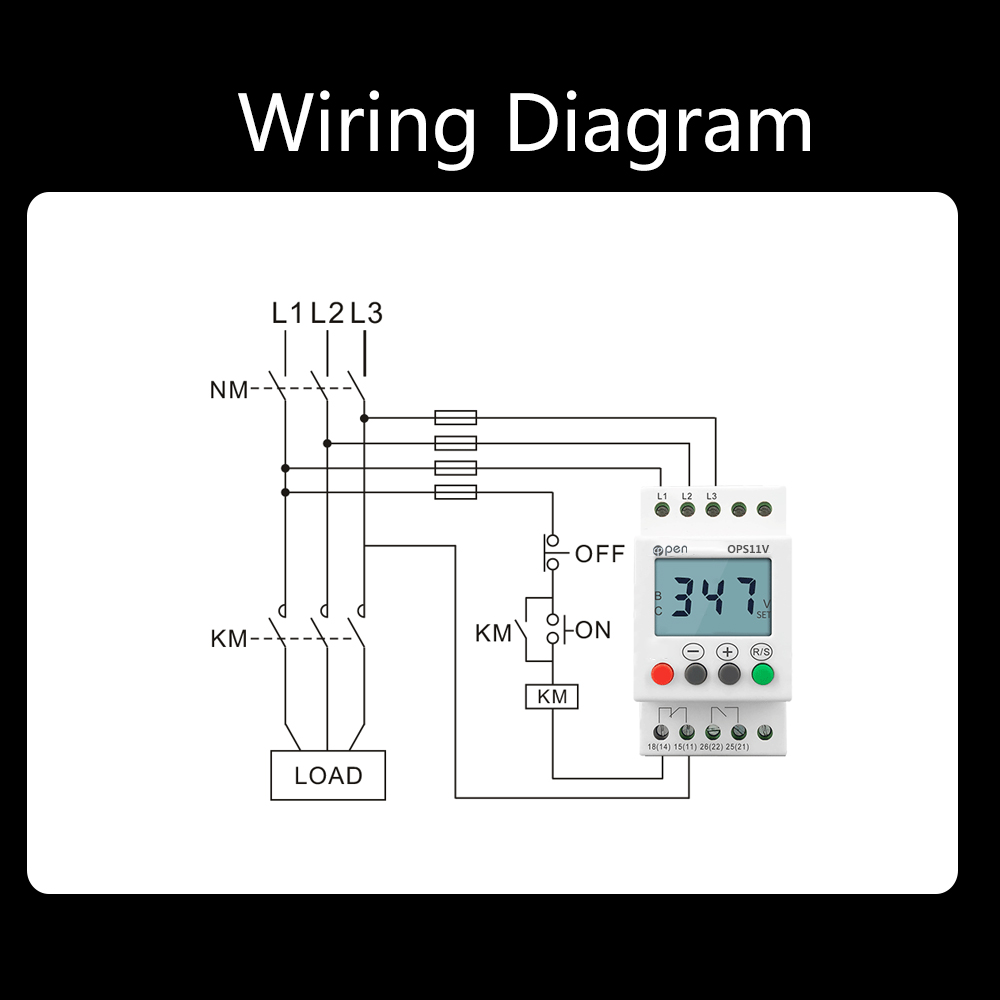 3 Phase 380V 50-60Hz Protector adjustable Under Over Voltage Protector ...