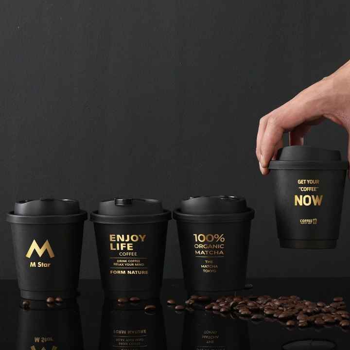 Custom Printed Logo Disposable Coffee Cups - Double Wall