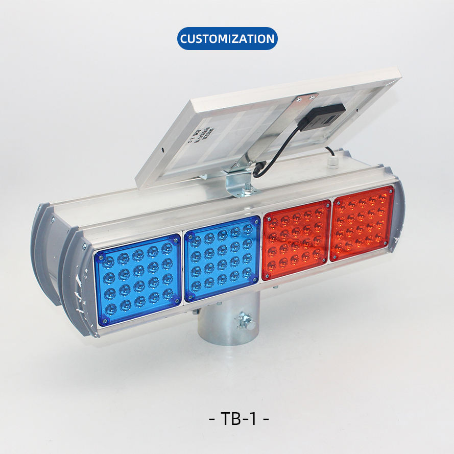 High Brighter Solar LED Warning Light IP65 Protection >2000m Alert ...
