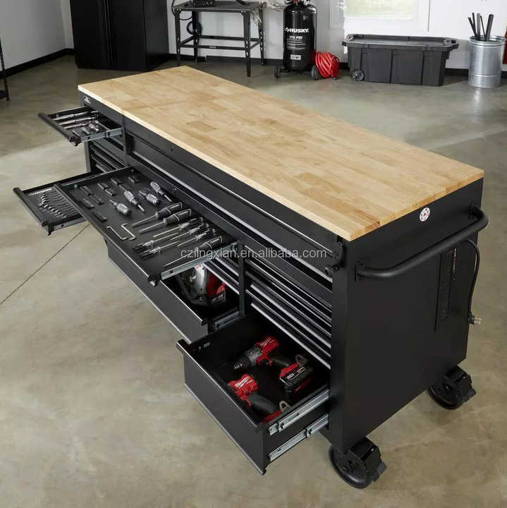 Mobile Workbench Tool Chest - 72 In. 18-Drawer Cabinet