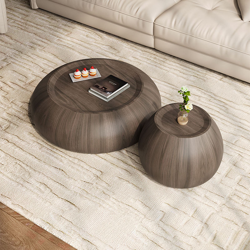 Modern Minimalist Wooden Coffee Table Pebble Shaped Living Room Table ...