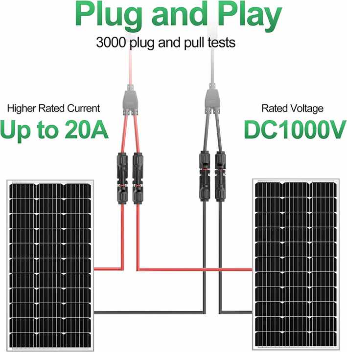 Y Type Branch Solar Panel Connector Battery Wire Connector Panel Mount ...