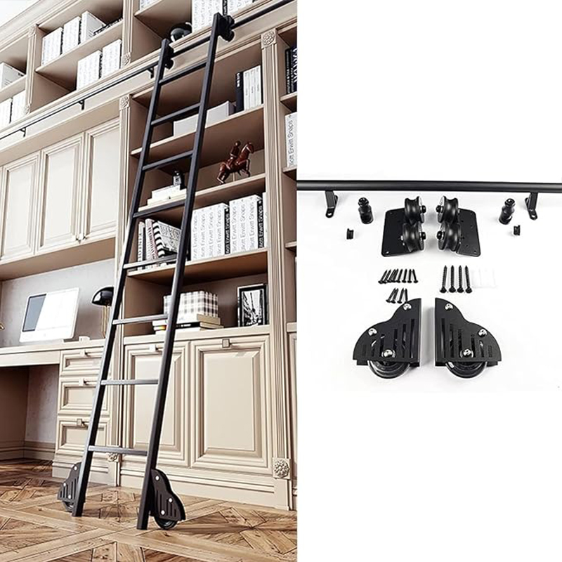 Telescoping library ladder store