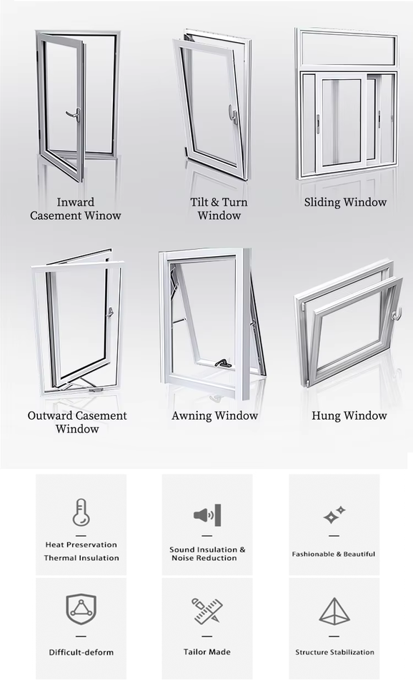 Outward Opening Double Glazed Weather Resistant Waterproof Commercial ...
