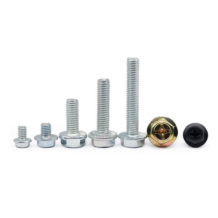 Hex Flange Bolt Cross Recess Phillips Bolt Screws Customized Surface ...