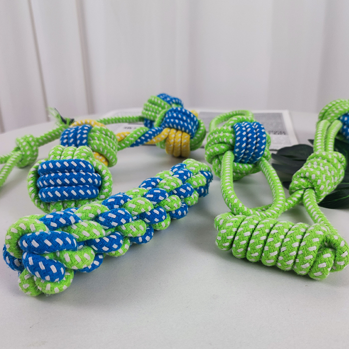 Y Resistant Dog Rope Training Toys Puppy Tooth Cleaning Cotton Rope ...