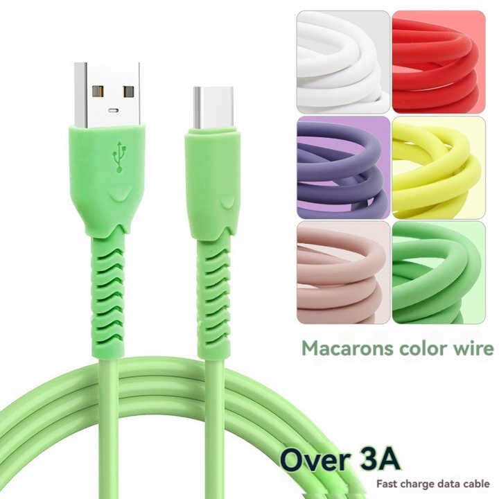 3a Super Fast Charge Cable Usb Mobile Phone Data Cable Silicone Feel ...